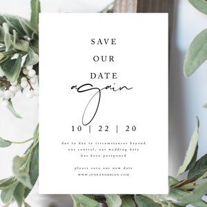 Save the Date Again Template , Save the NEW Date , Change the Date, New ...
