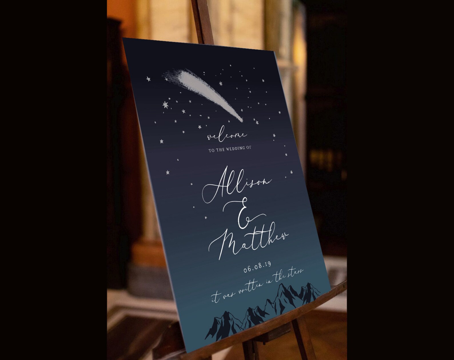 Starry Night Welcome Sign Template Instant Download DIY 100% - Etsy