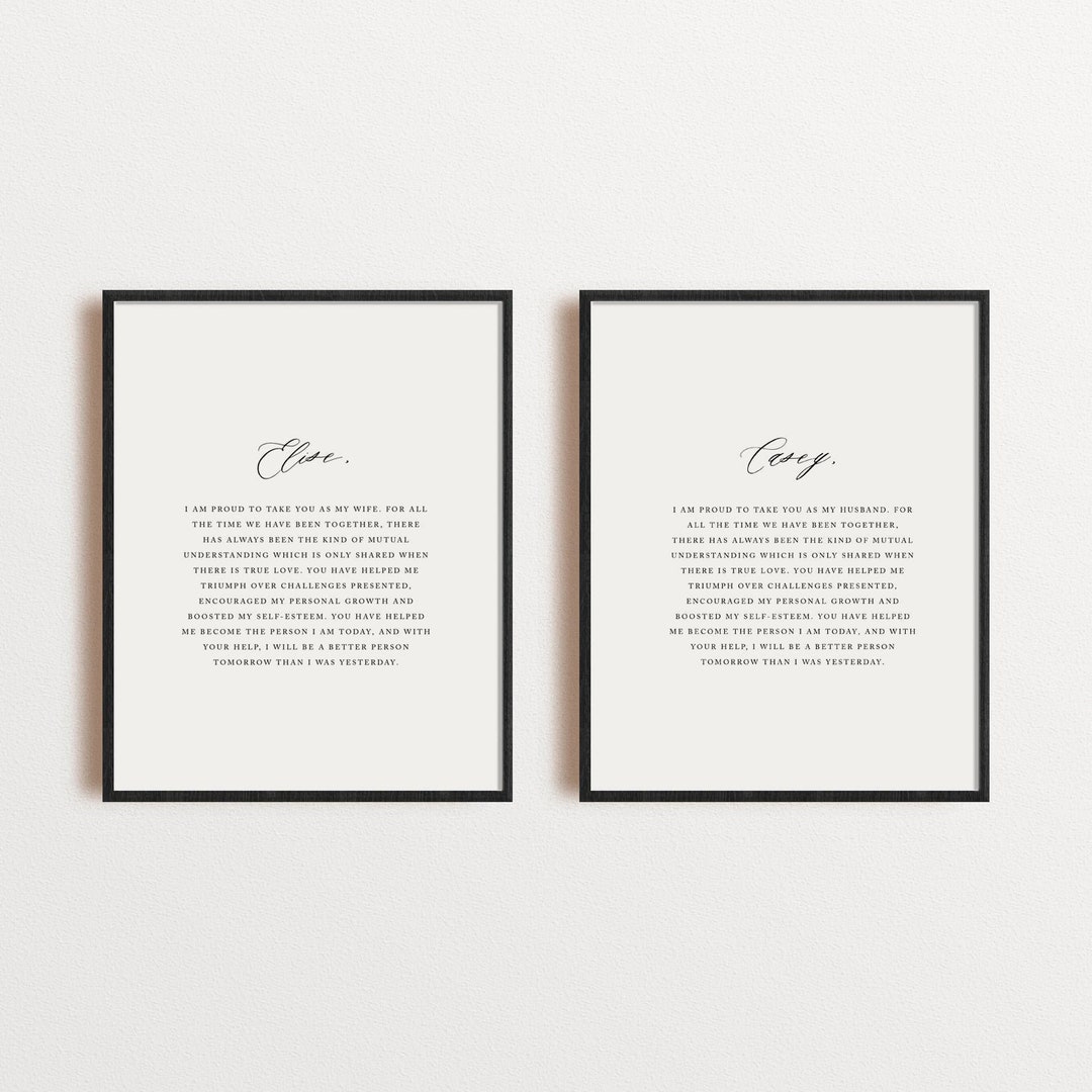 Printable Wedding Vows Template Download Simple Vows Anniversary Vows ...