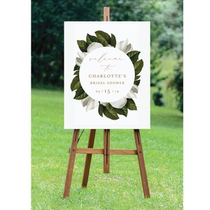 Magnolia Floral Welcome Sign Template, Wedding or Bridal Shower Welcome ...