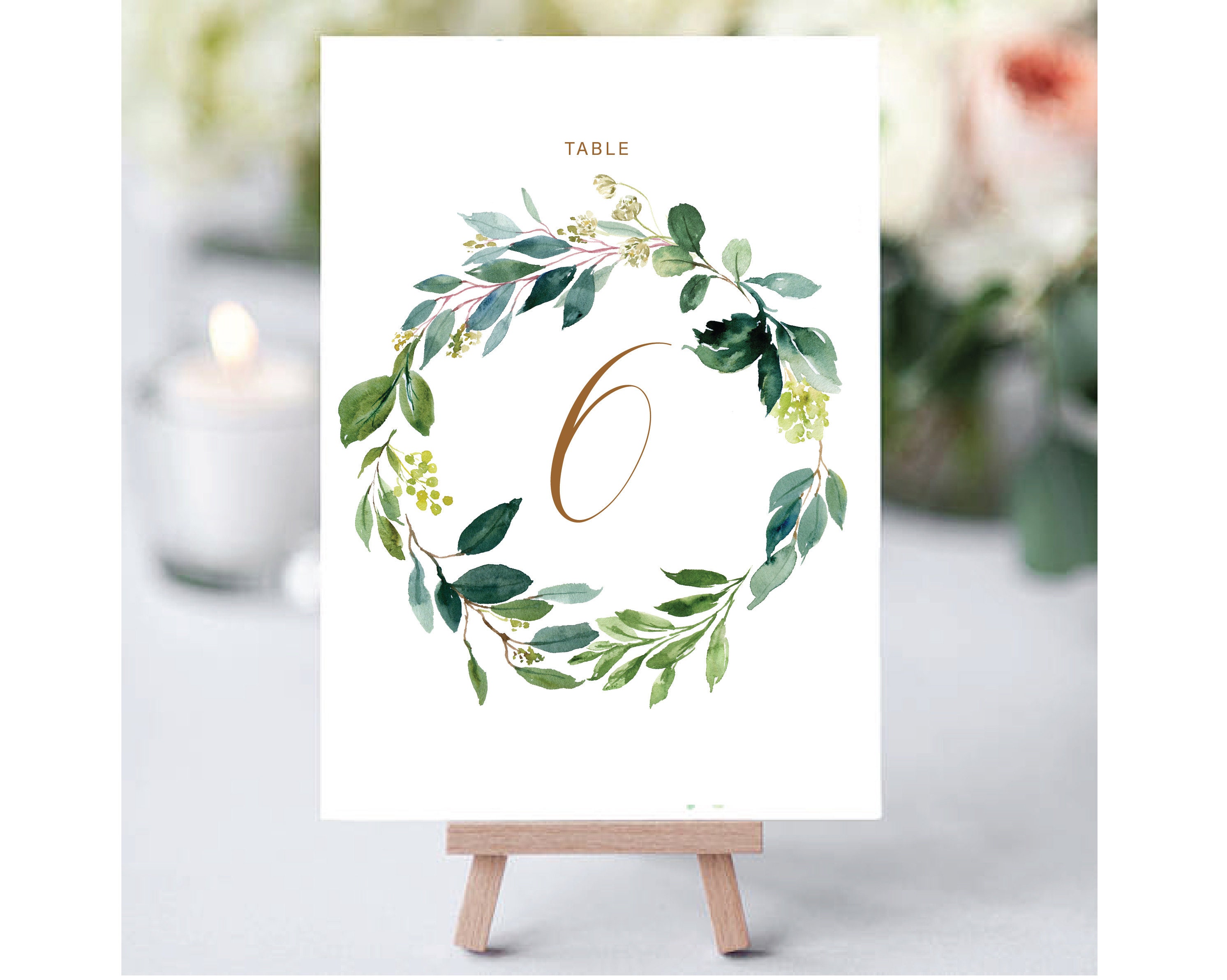 Table Number Card Template Printable Wedding Table Cards | Etsy