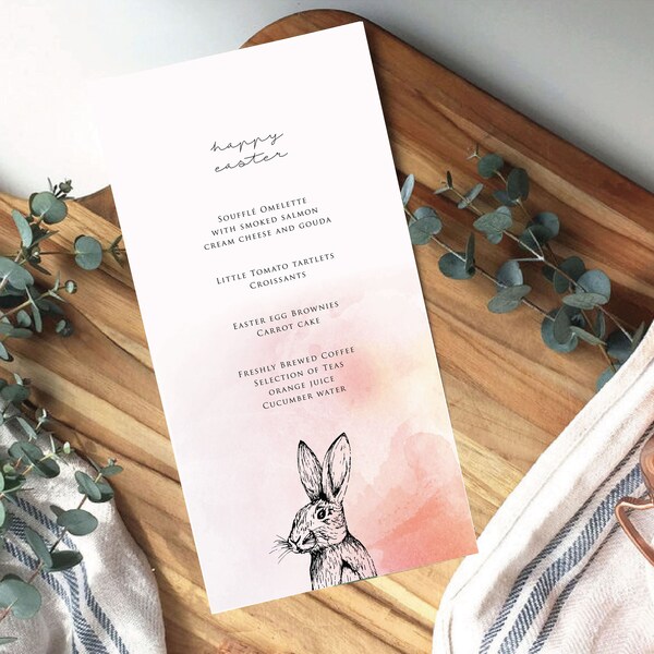 Easter Menu Template - Etsy