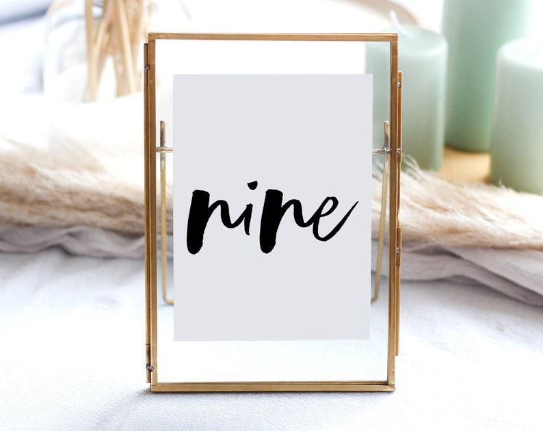 Modern Calligraphy Table Number Template Wedding Table - Etsy