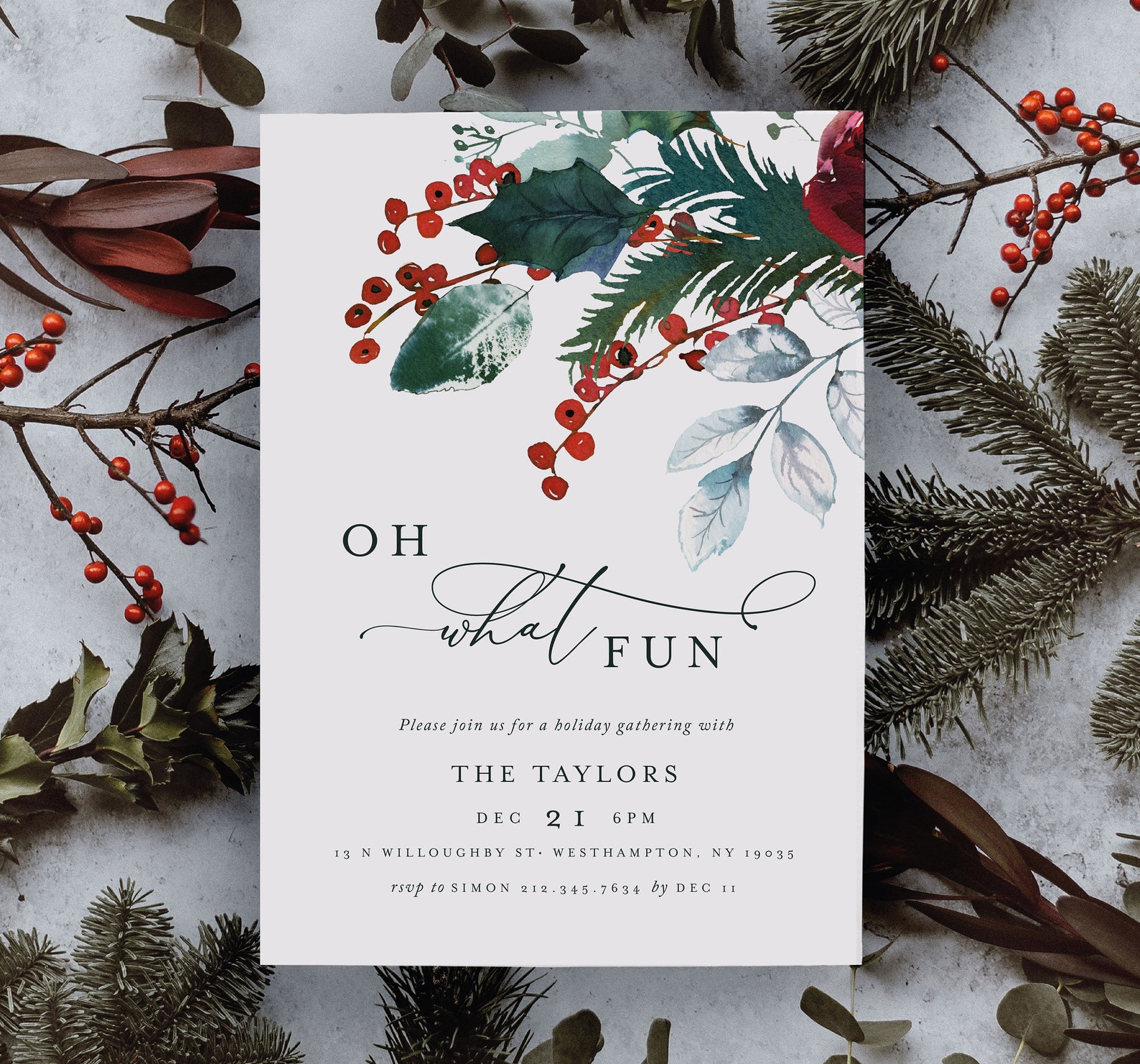 Printable Holiday Party Invitation Oh What Fun Instant | Etsy