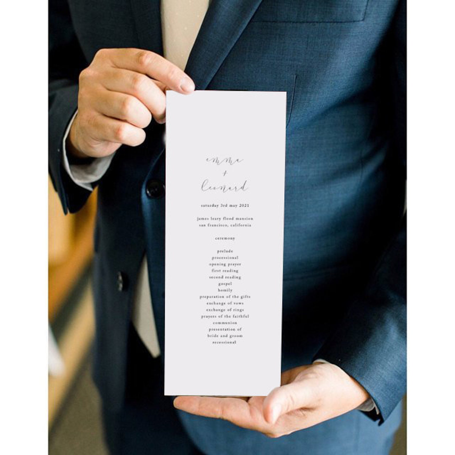 Minimalist Wedding Program Template Modern Ceremony Program - Etsy