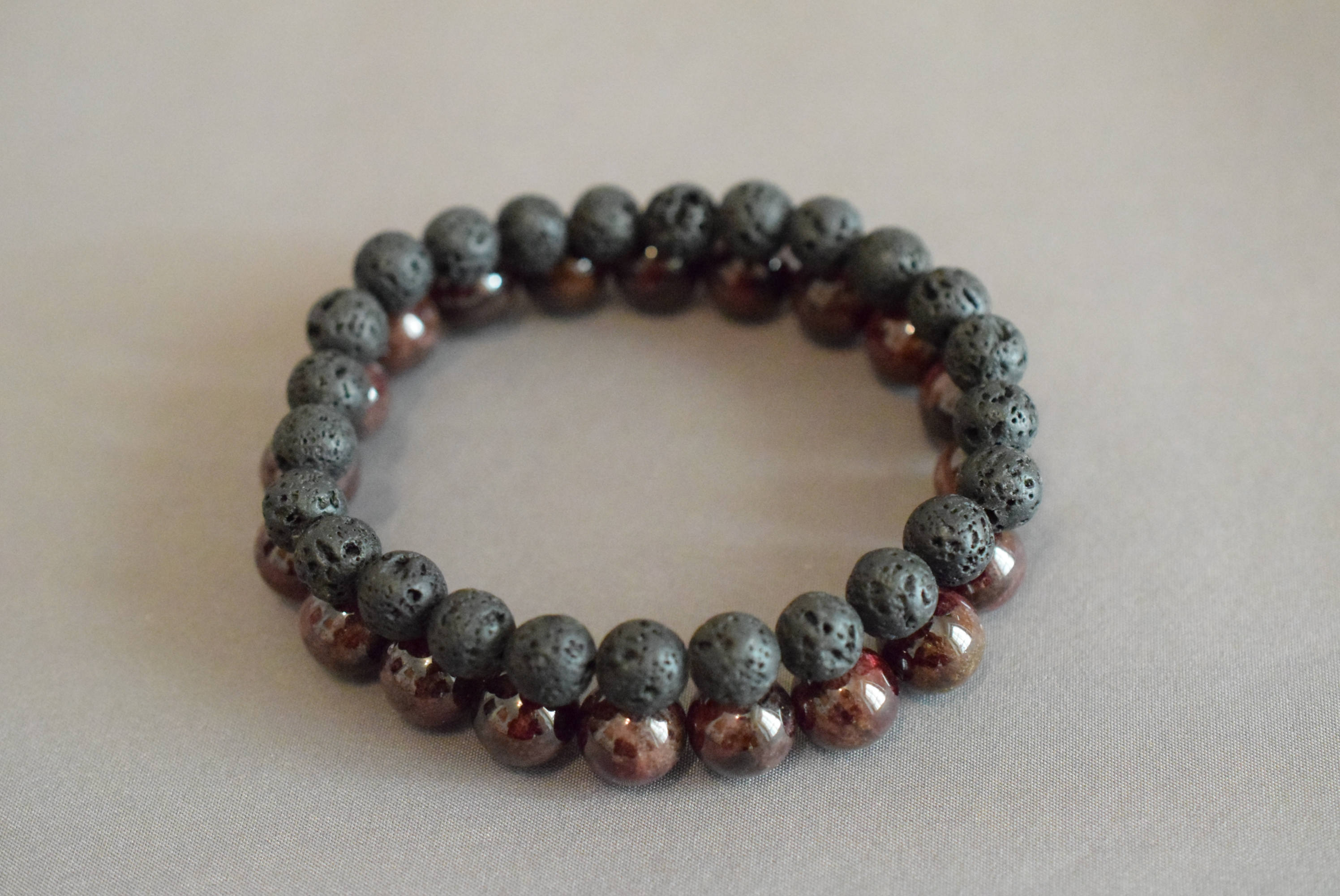 Black Bead Bracelet Stack Mens Bracelet Beaded Garnet Bracelet - Etsy