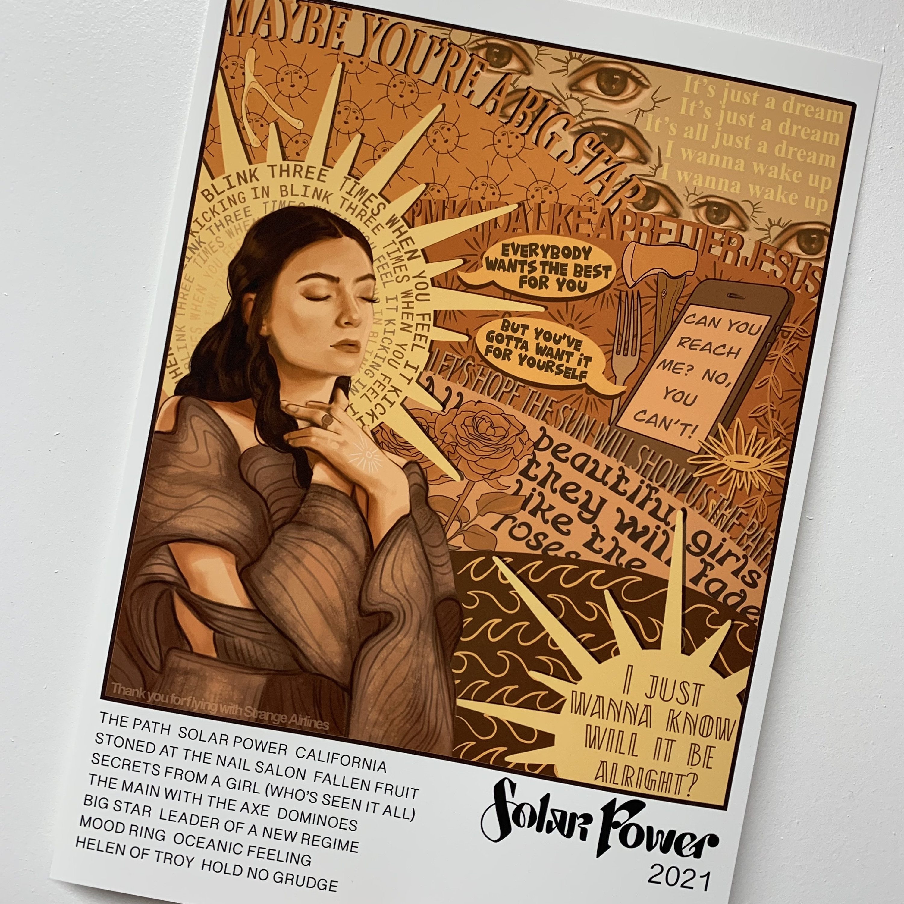 Lorde Solar Power Art Print | Etsy