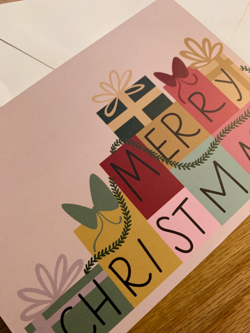 Merry Christmas Card, Presents Card - Etsy