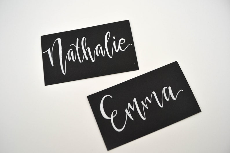 CUSTOM Black Place Cards, Wedding , Dinner Party Tent Cards - Etsy