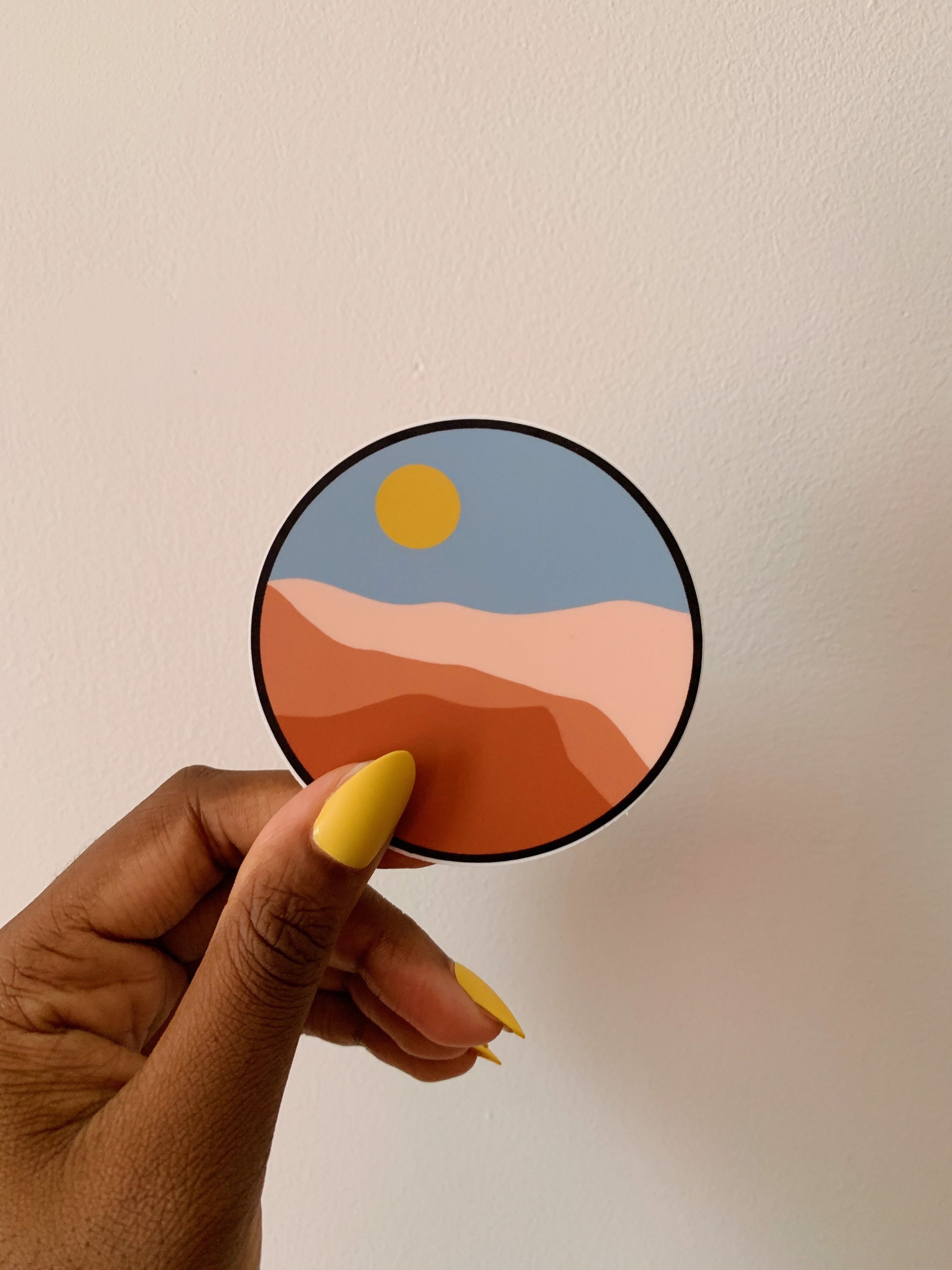 Sunset Sticker Mountain Sticker | Etsy