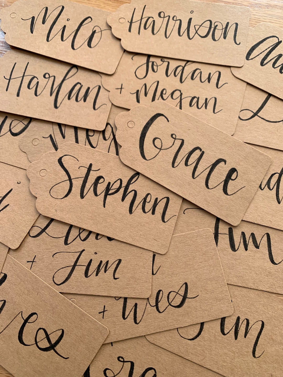CUSTOM Kraft Gift Tags, Personalized Favor Tags, Wedding Place Cards - Etsy