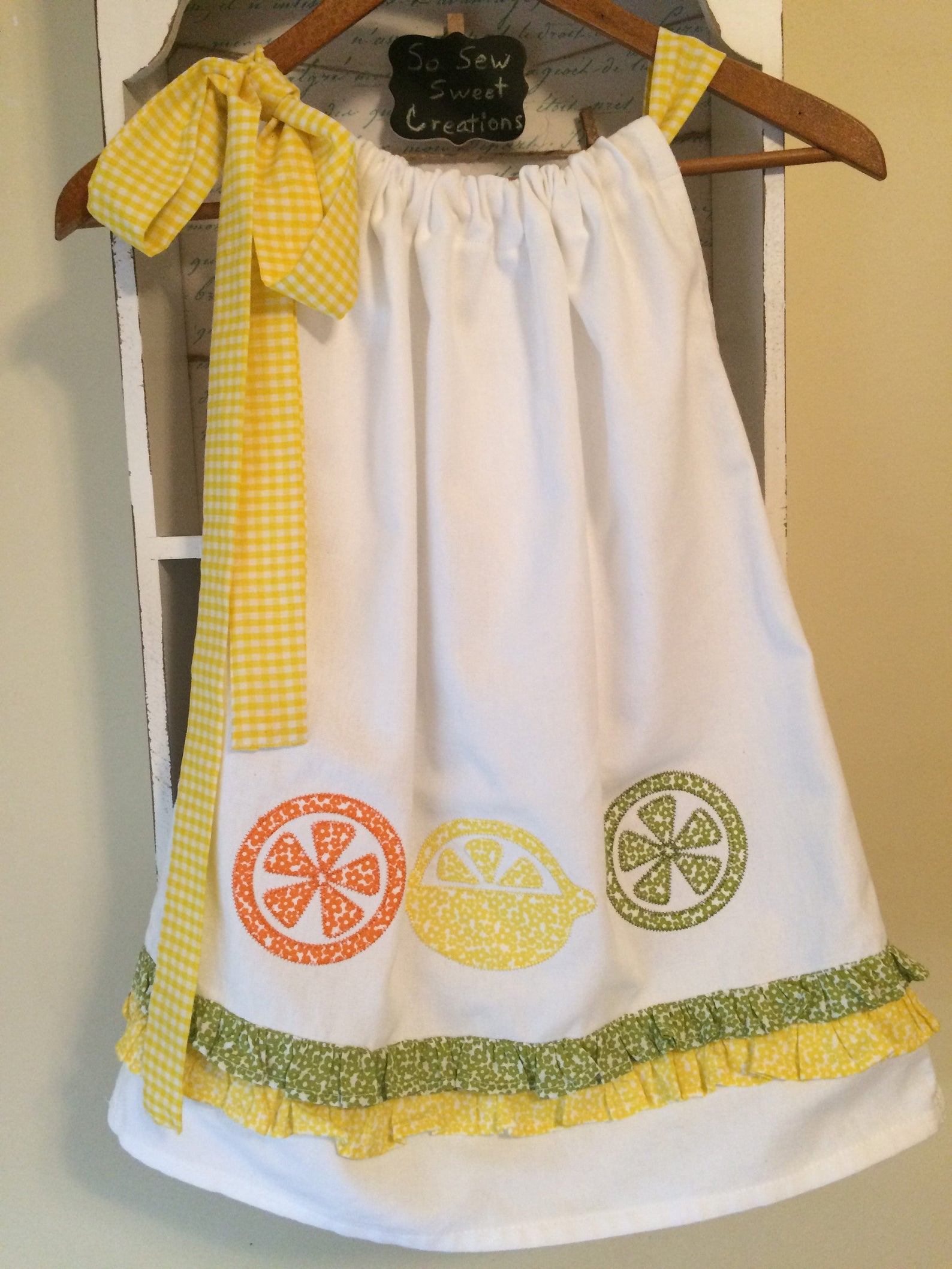 Lemonade Party Dress With Appliquéd Lemons Limes and Oranges - Etsy