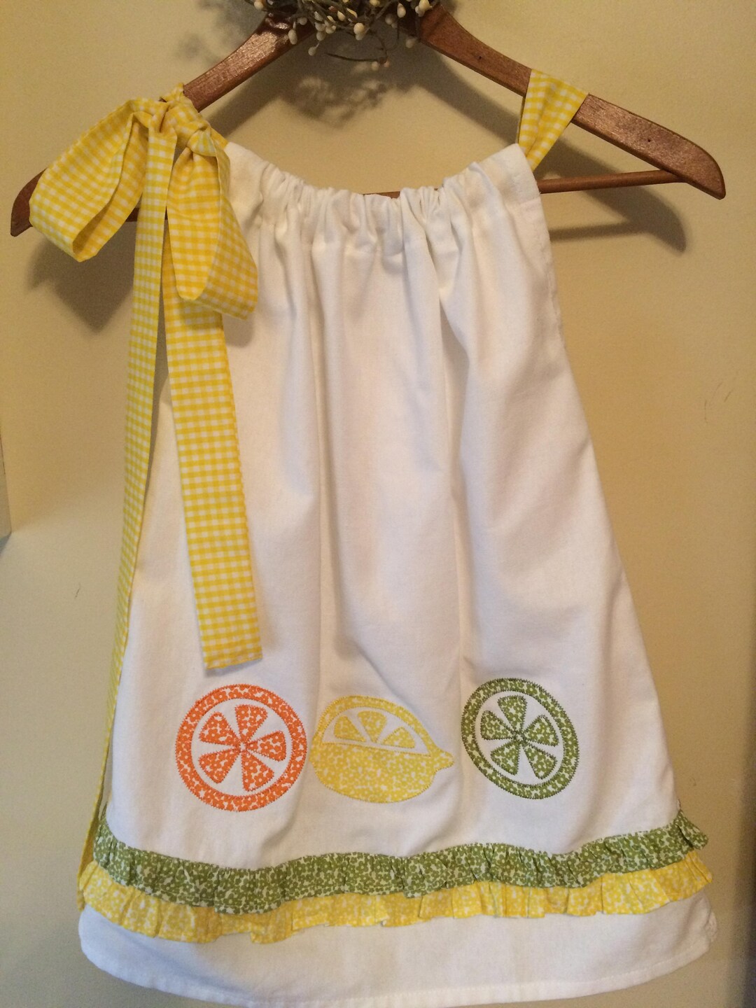 Lemonade Party Dress With Appliquéd Lemons, Limes, and Oranges A One of ...