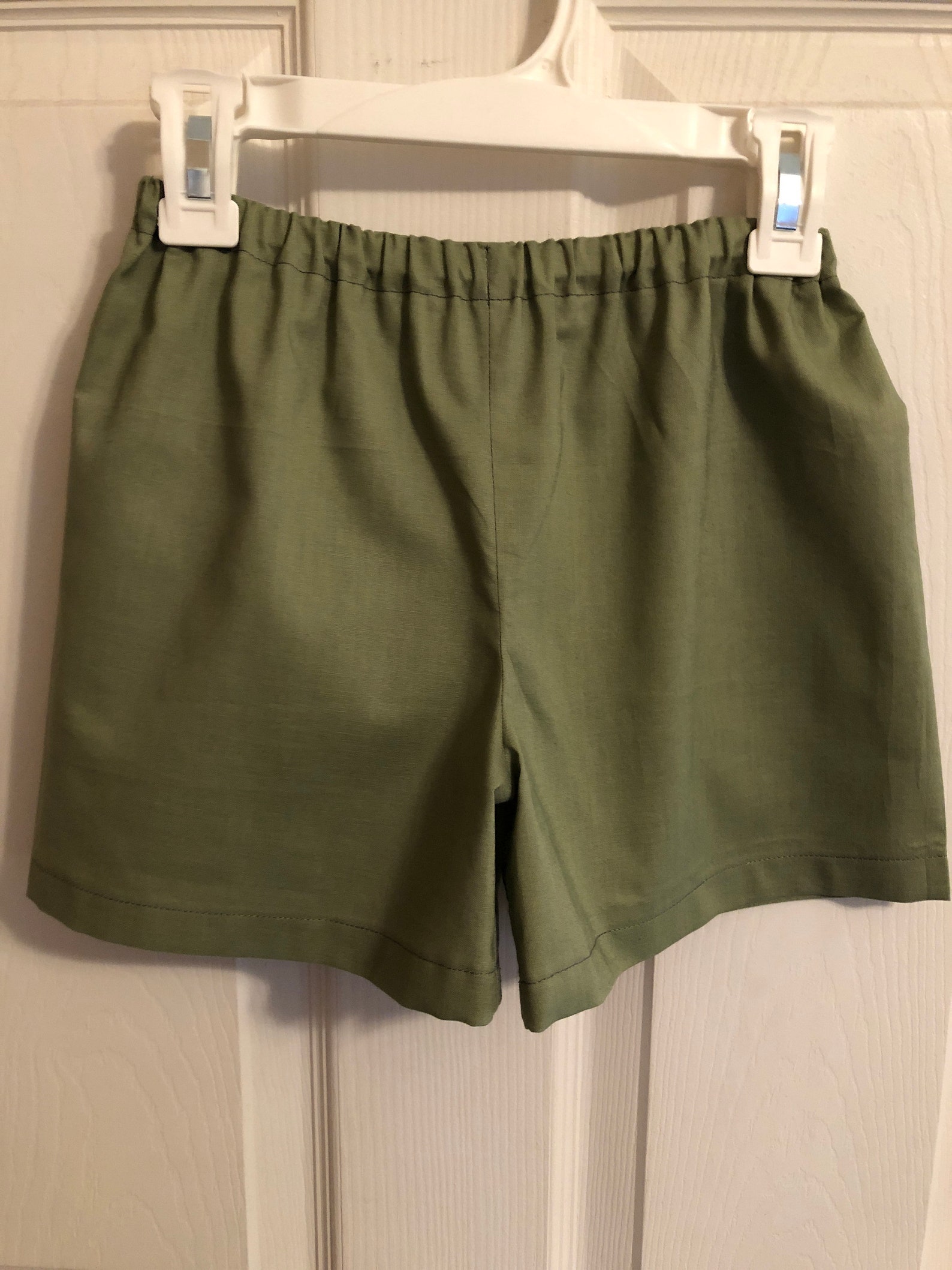 Solid Khaki Green School Shorts Uniform Shorts Classic Hem Etsy Uk