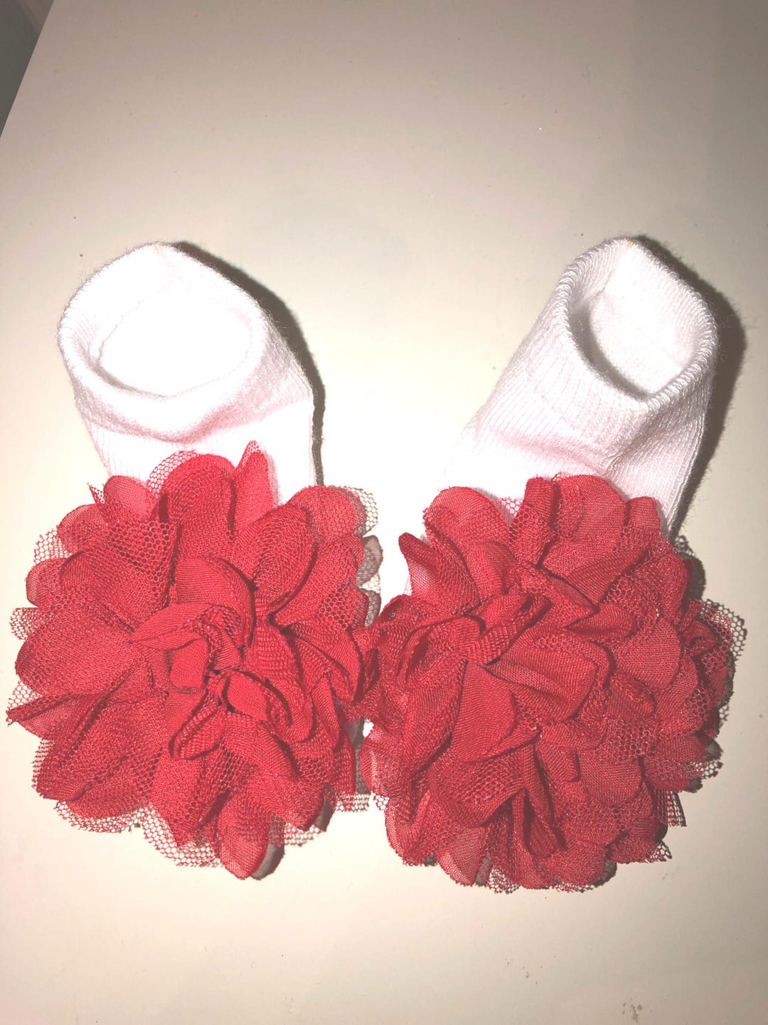 Ruffled Red Baby Socks 12-24M: Christmas/ Valentine's Day Frilly Socks ...