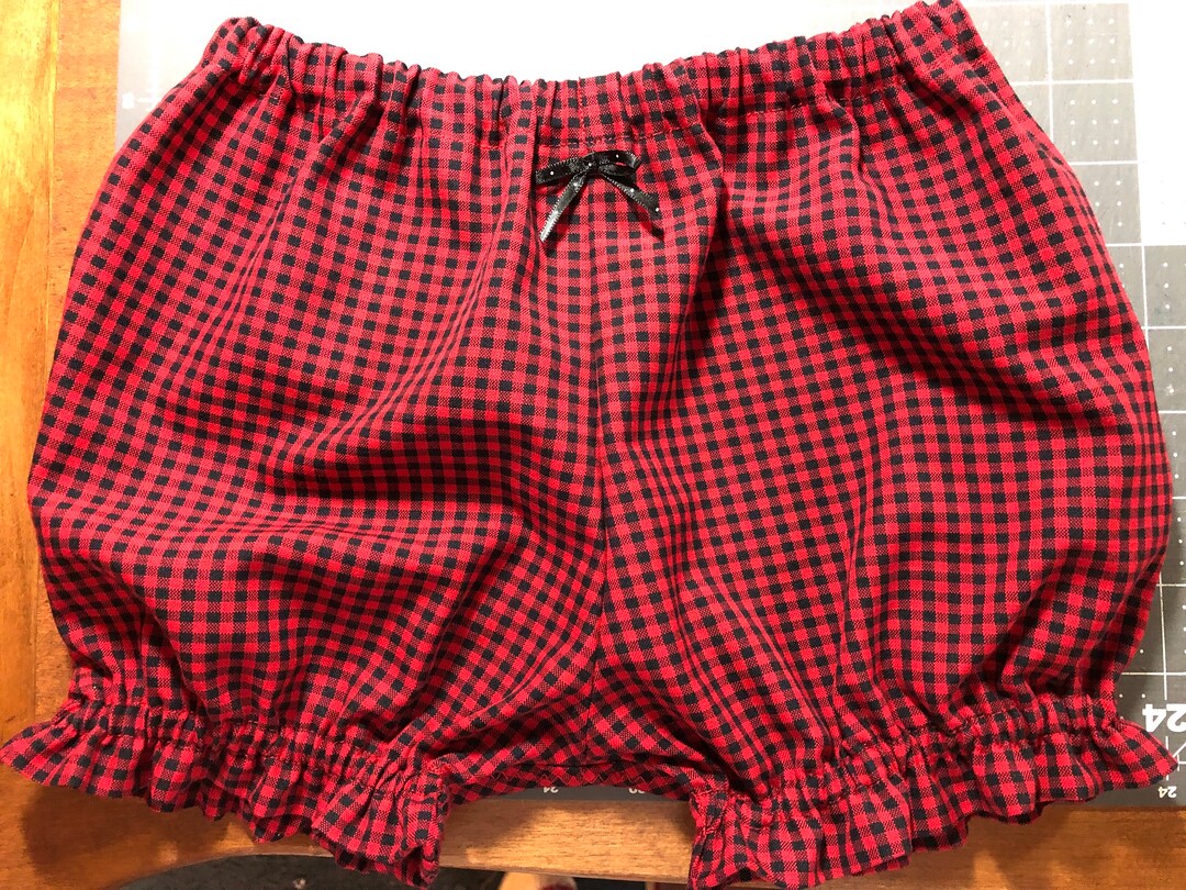 Baby Girl Gingham Bubble Shorts With Leg Ruffles. Color Choice ...