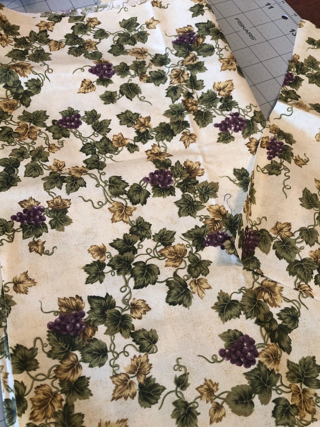 Vintage Grapevine Fabric, Piece is 39” Long and 17” Wide,cotton ...