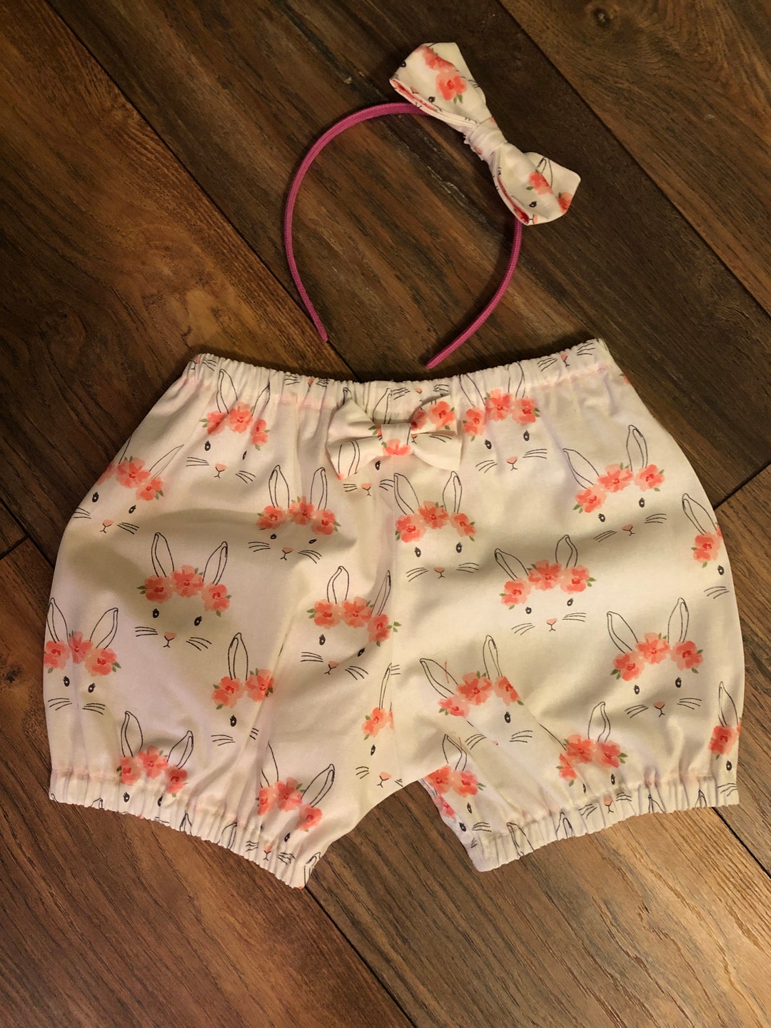 Easter Bunny Bubble Shorts for Toddler Girl Sized 3T-4T, Pinks, Coral ...