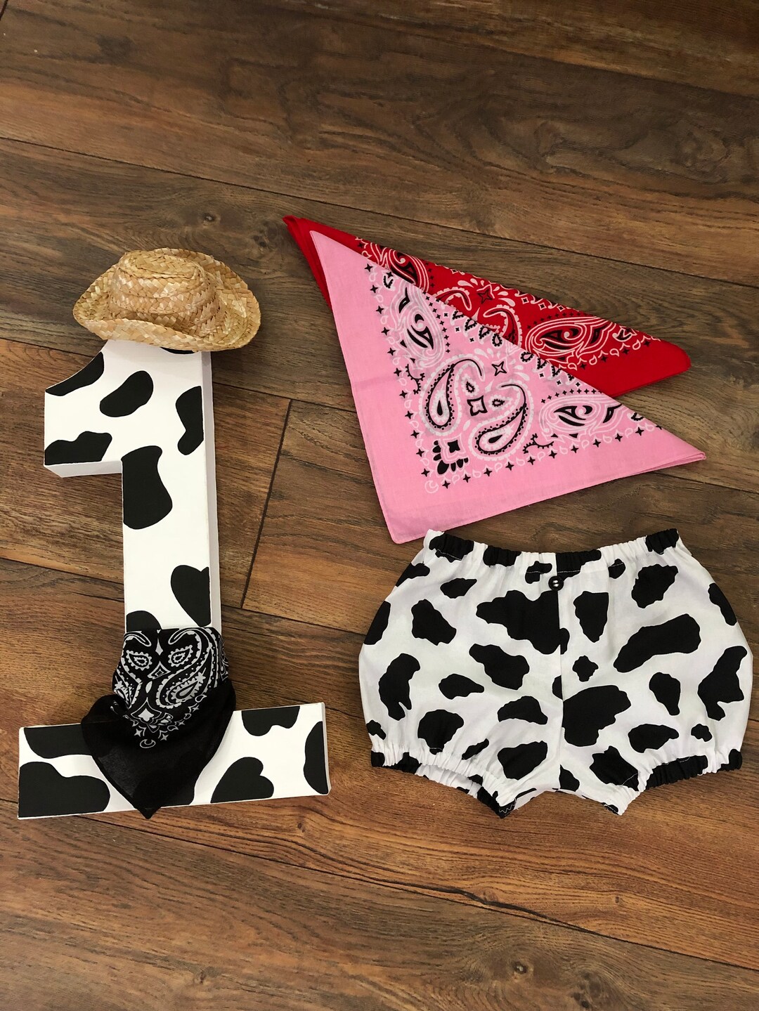 Cow Print Number One Decor: Cowboy 1st Birthday Party - Etsy