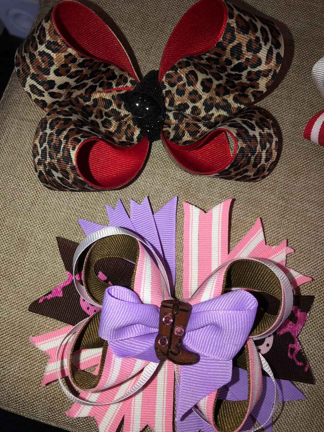 Set of Boutique Loopy Bows and French Knot Bows for Girls Hair. Made ...