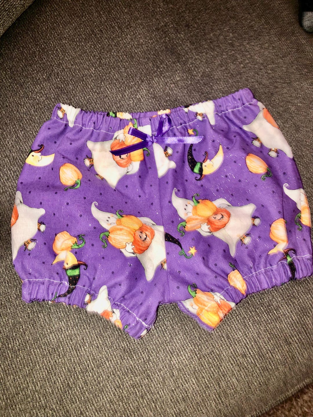 Halloween Baby Bubble Shorts: Purple Ghosts, Pumpkins, Sparkles (12-18M ...