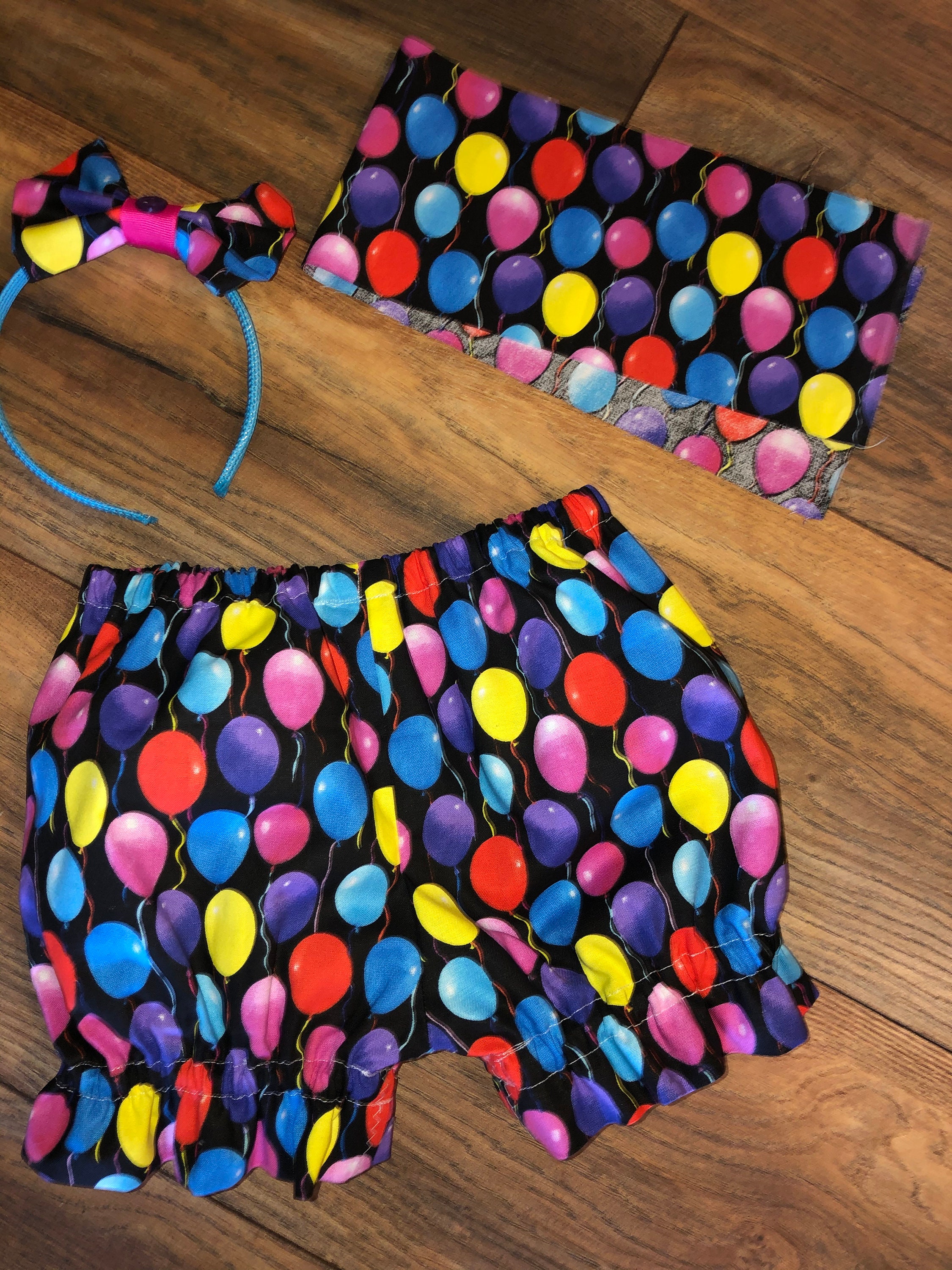 Birthday Balloons Ruffled Bubble Shorts for Girl Size 3T/4T. - Etsy