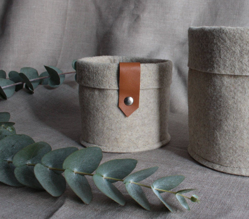 Felt Basket, Woolfelt Box, Small Storage Basket, Interior, Felt Bin ...