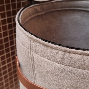 Handcrafted Wool Felt Hamper With Lid, Elegant Home Storage Laudry ...