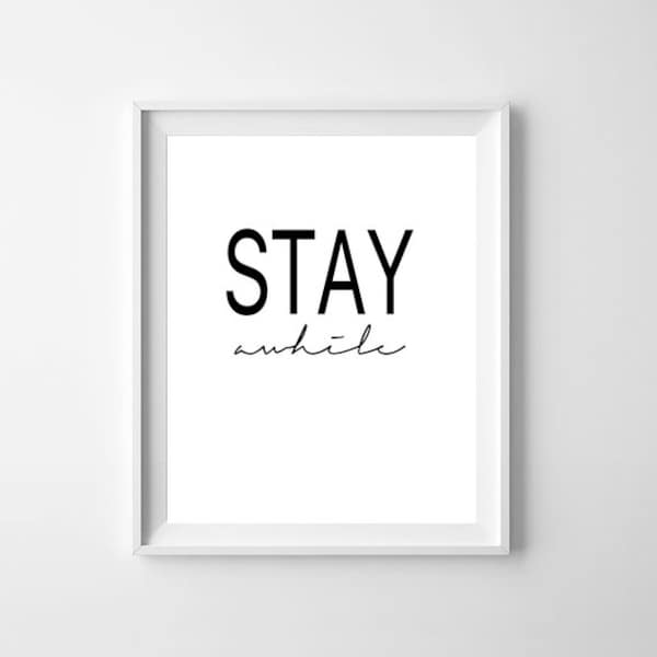 Stay Awhile Poster - Etsy