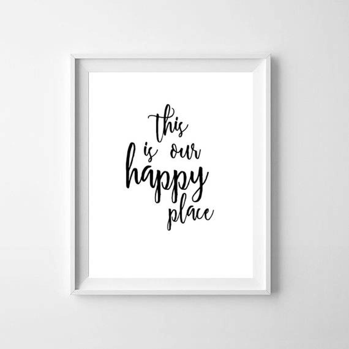 This is Our Happy Place Printable Sign Wall Art Handlettered - Etsy
