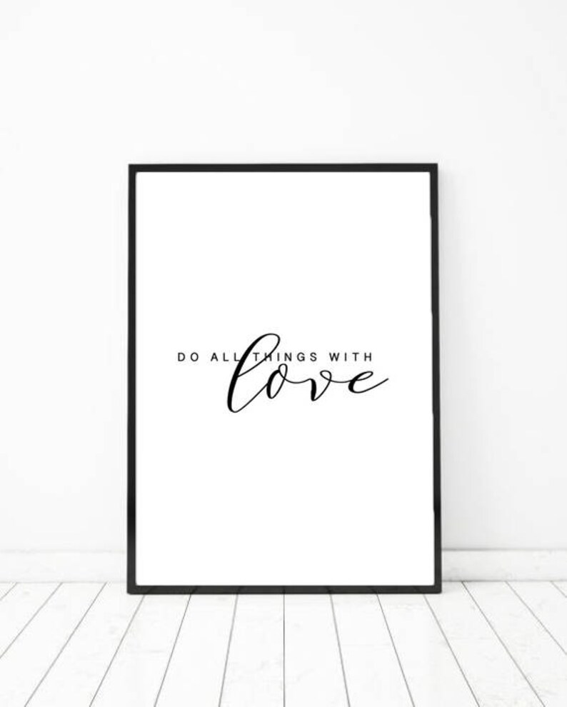 Do All Things With Love Print Scripture Print Bible Verse - Etsy