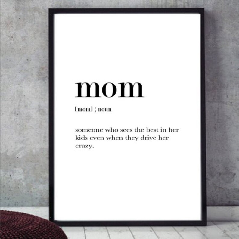 Definition Mom Mom Print Mother Wall Art Mom Ts Mom Wall Art