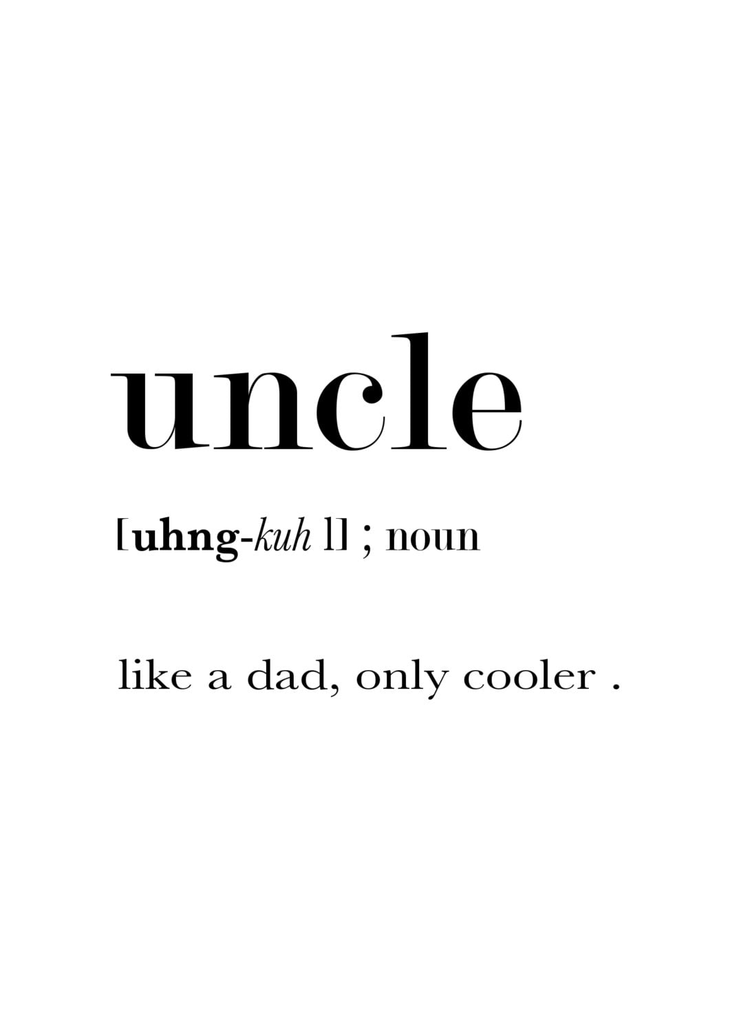 Uncle Definition Print, Uncle Print, New Uncle Gift, Uncle Poster ...