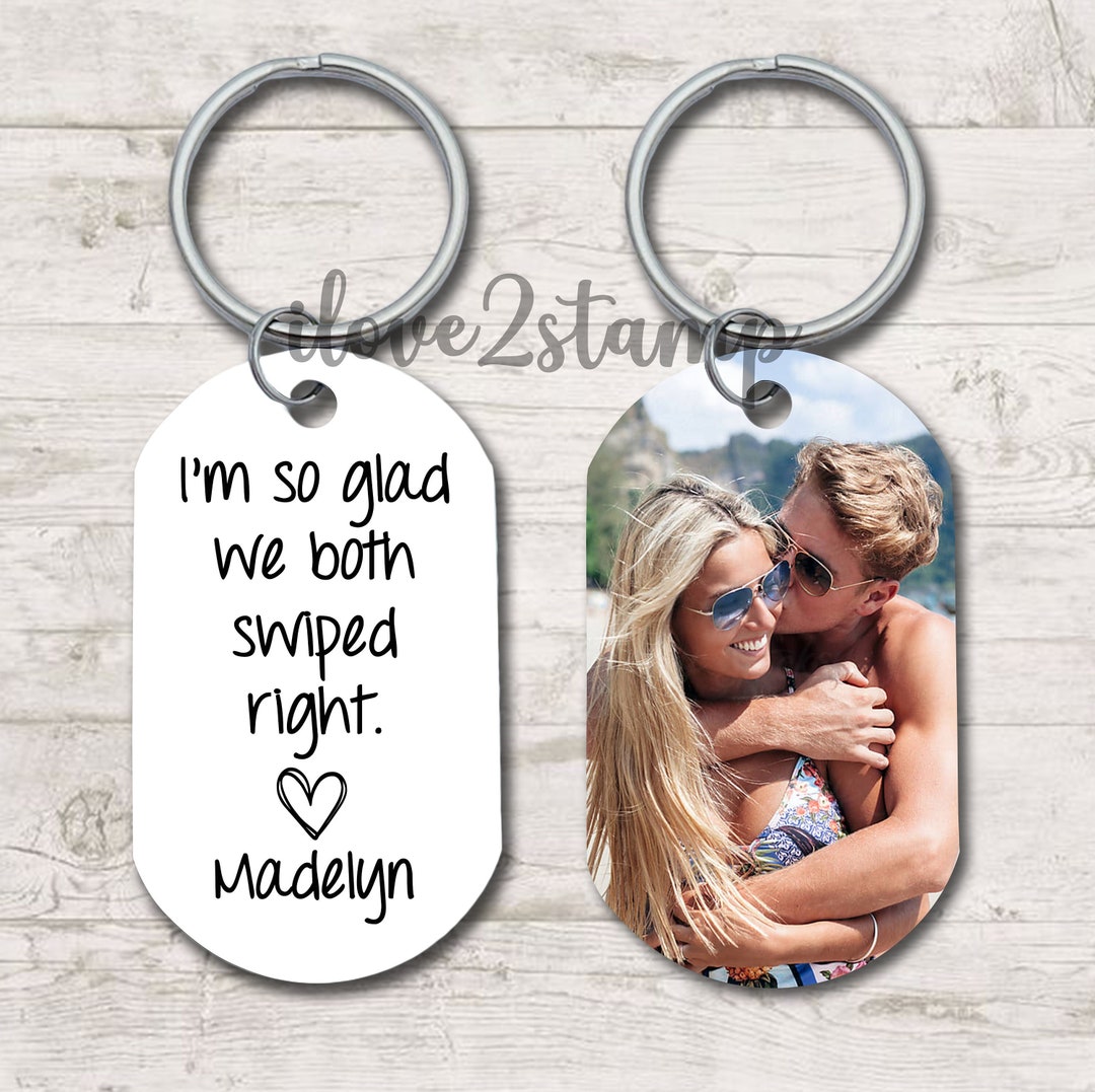 Swiped Right Keychain, Tinder Gift for Boyfriend, Personalized ...