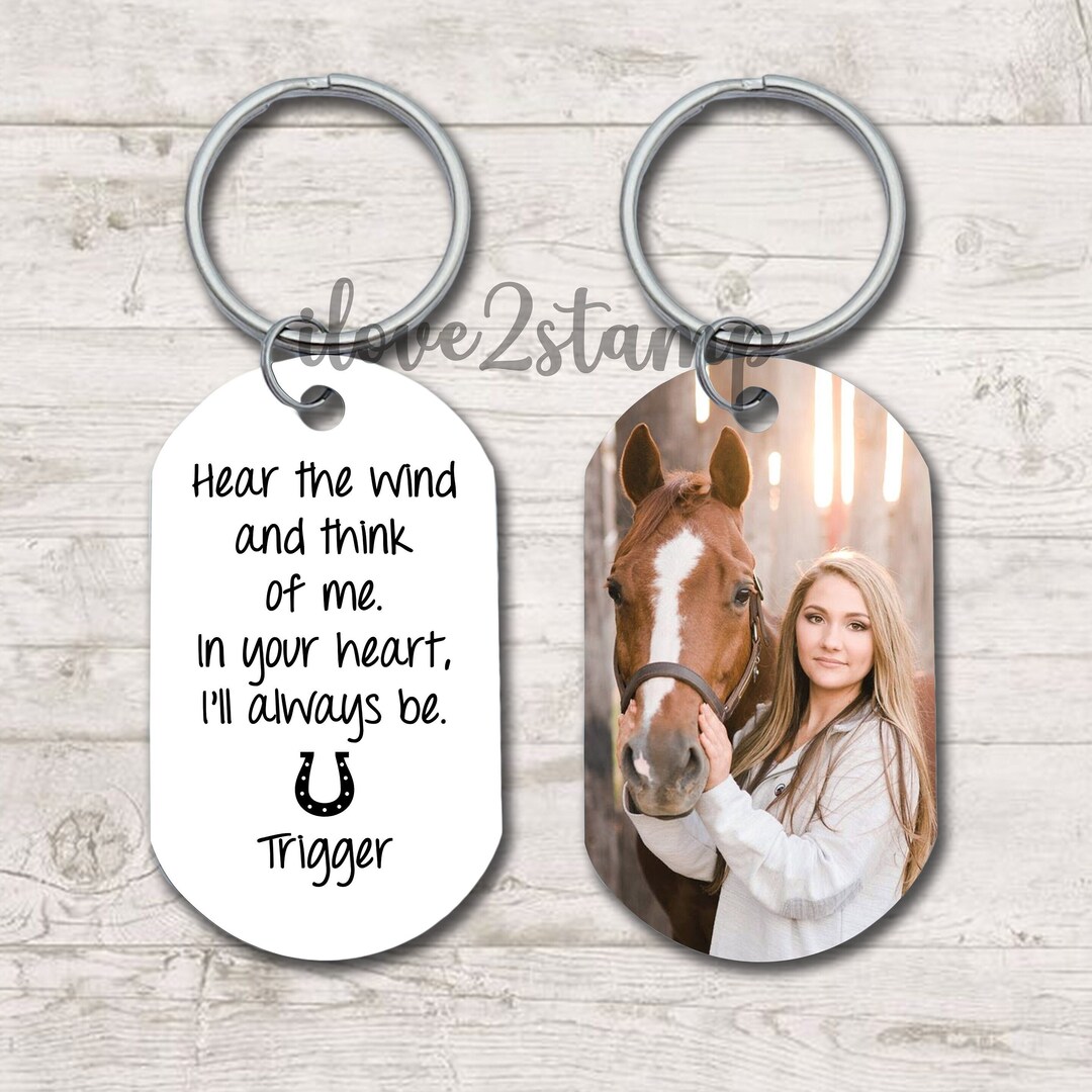 Horse Memorial Gift, Pet Memorial Keychain Horse, Custom Horse Keychain ...