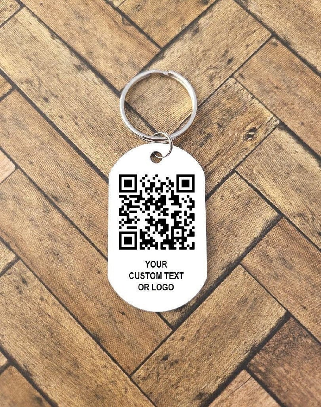 QR Code Keychain, Custom Keychain, Your Text Here Sign, Social Media QR ...