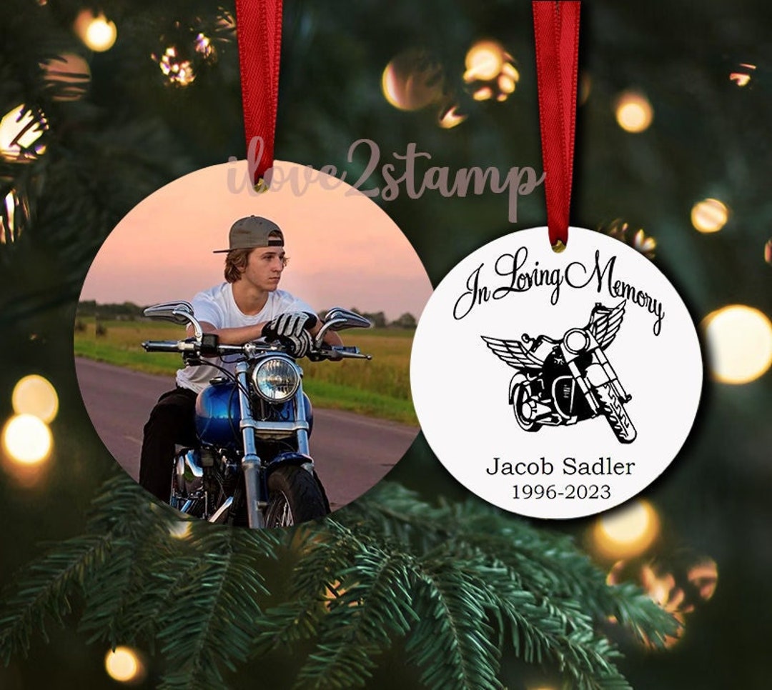 Motorcycle Memorial Ornament, Biker Memorial Ornament, Custom Sympathy ...