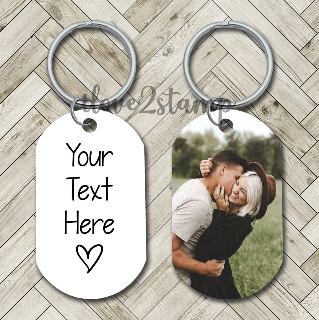 Personalized Text Keychain, Doubled Sided Picture Keychain, 1st ...