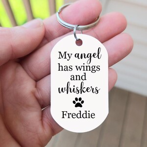 Personalized Cat Memorial Gift, Custom Cat Keychain Pet Memorial Gift ...