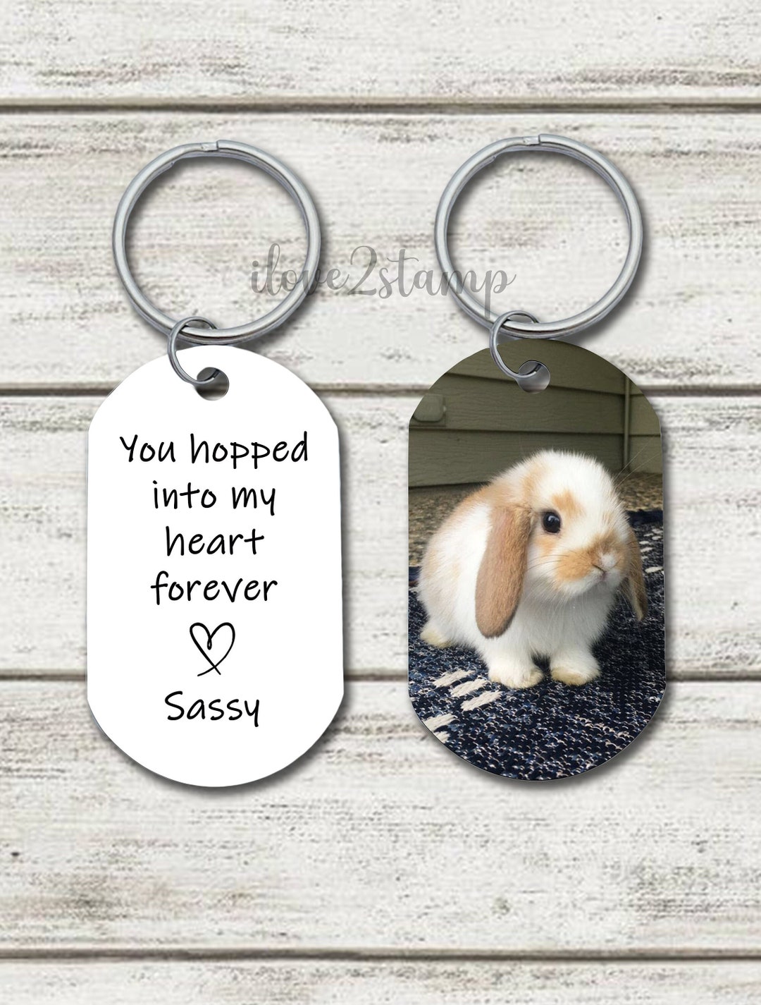 Rabbit Memorial Keychain, You Hopped Into My Heart Forever, Loss of ...