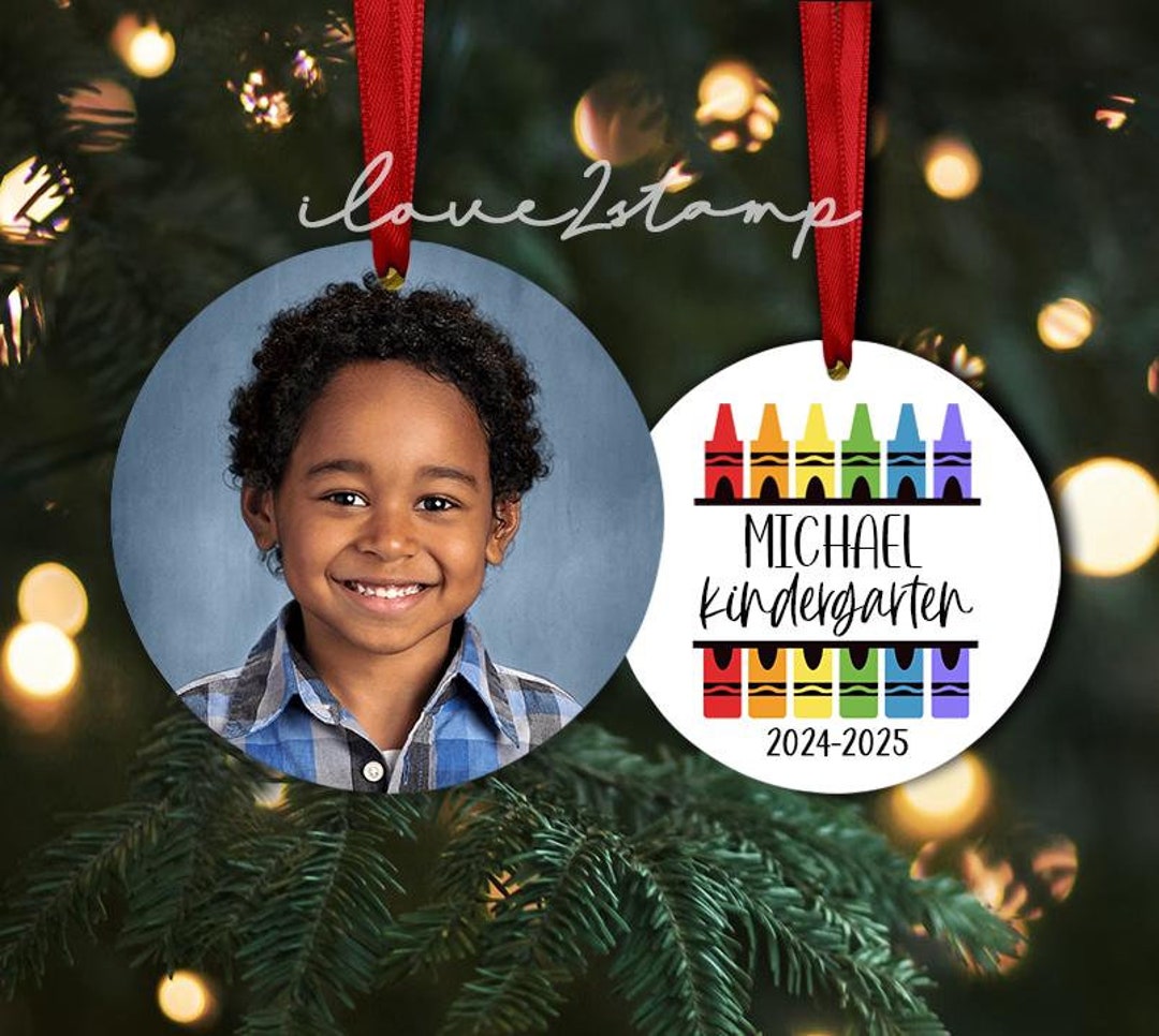 Kids School Ornament Personalized With Name and Grade, Kindergarten ...