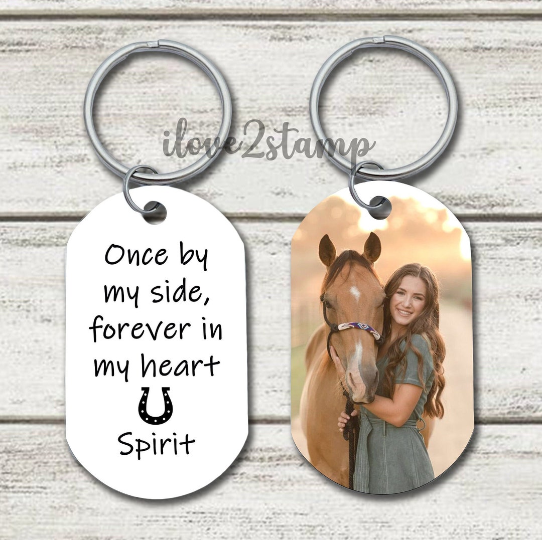 Personalized Horse Memorial Picture Keychain, Horse Memorial Gift ...