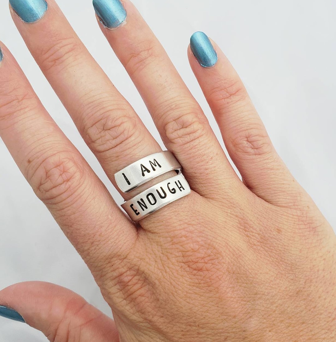 I Am Enough Ring, Affirmation Gift for Her, Adult Encouragement Gift ...