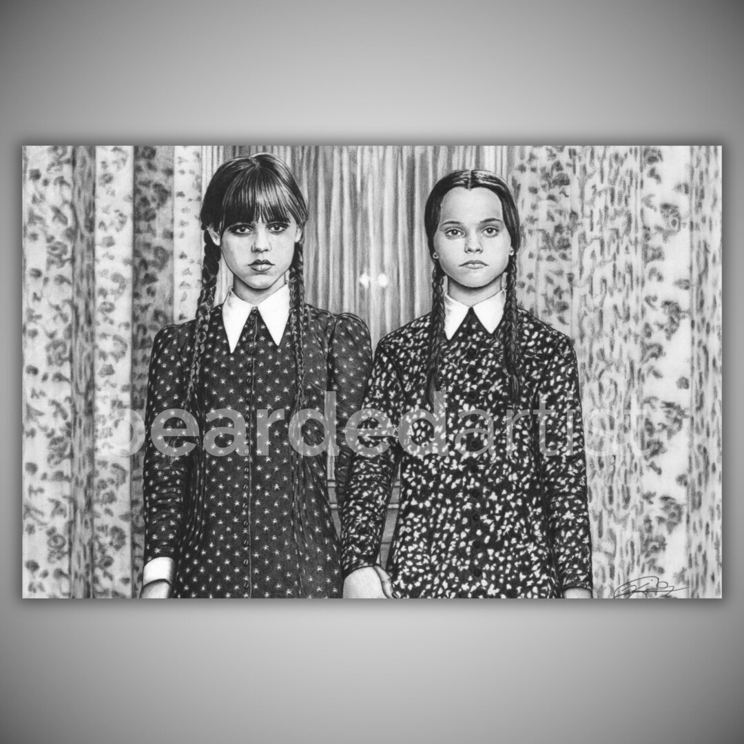 Wednesday Addams Pencil Drawing Print – Addams Family Fan Art – 11x17 ...
