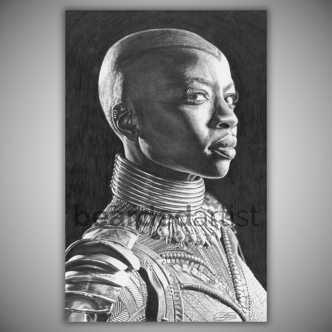 General Okoye – Dora Milaje Pencil Drawing | Black Panther Wall Art ...