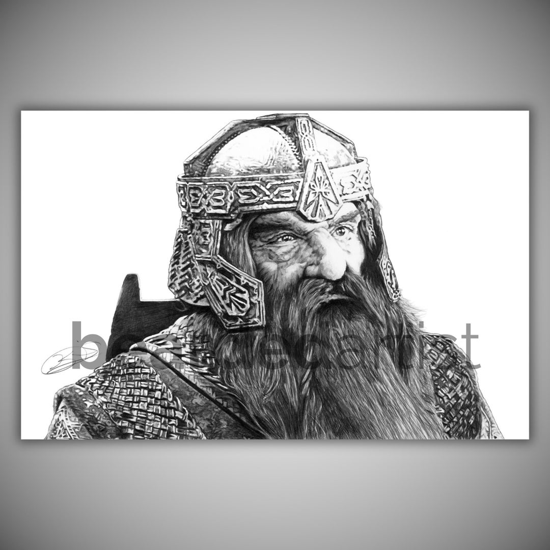 Gimli Pencil Drawing - Lord of the Rings Fine Art - "son of Gloin ...