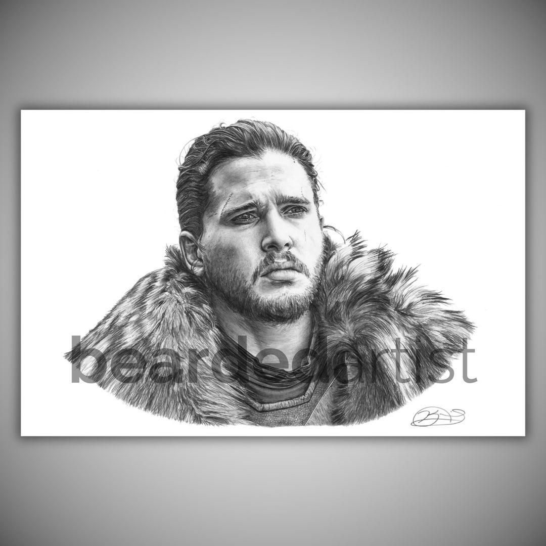 Jon Snow Pencil Drawing Game of Thrones Fine Art brooding Game of ...
