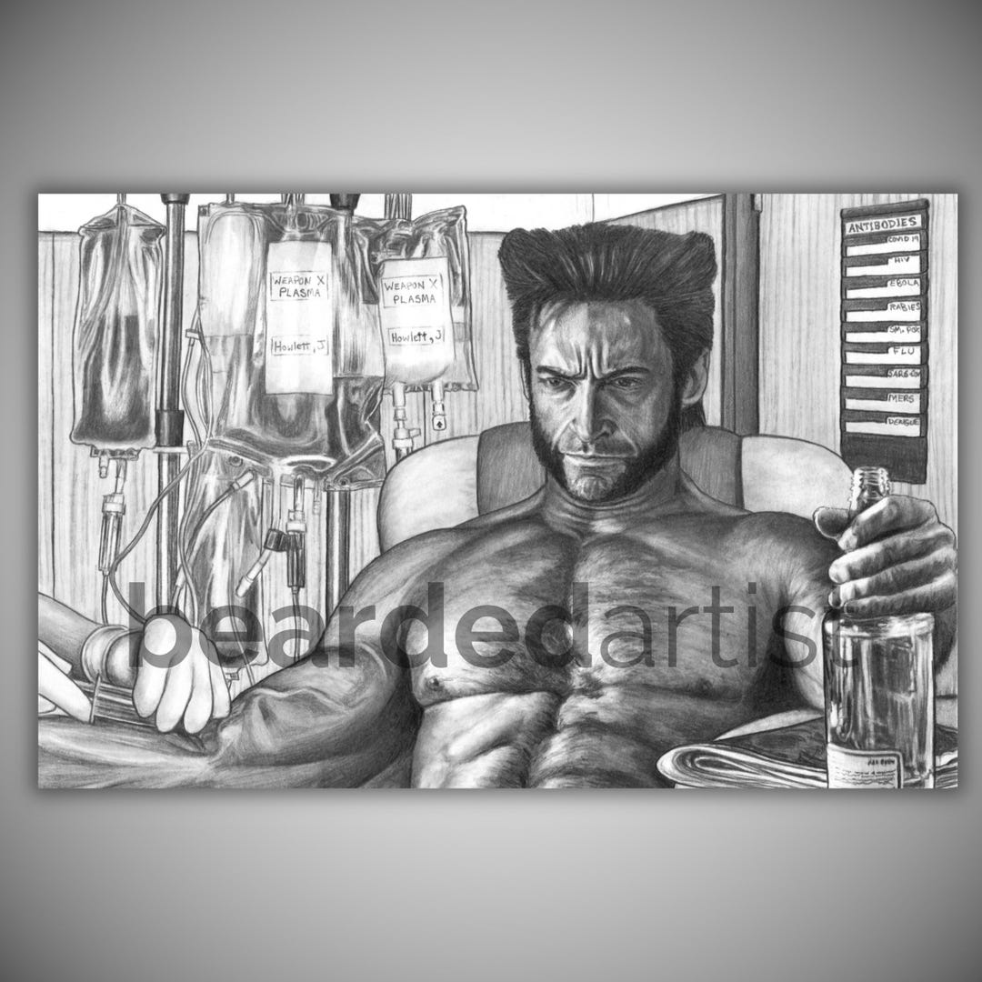 Wolverine Pencil Drawing - X-men Fine Art - "wolvey Anitbodies" - X-men Artwork - Wolverine ...