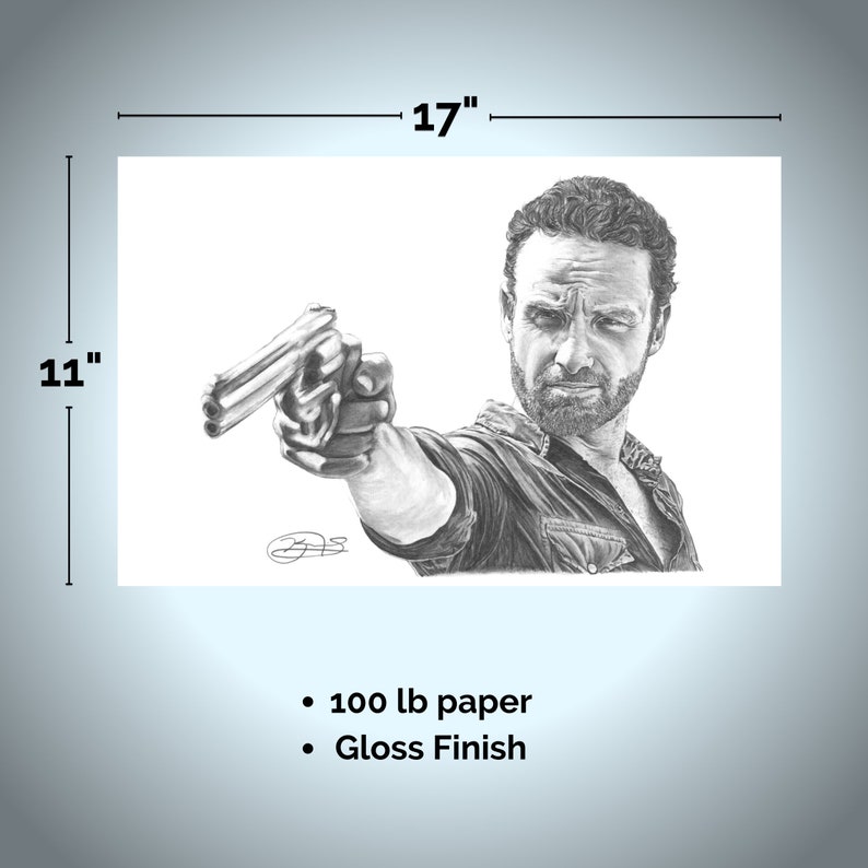 Rick Grimes Pointing Gun Art the Walking Dead Fine Art the - Etsy UK
