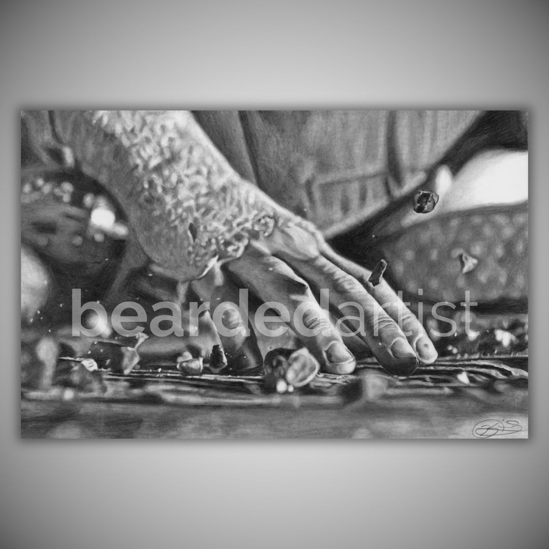 Star Wars Pencil Drawing - Rey's Hand Fine Art - "forceful Hand" - Rey ...